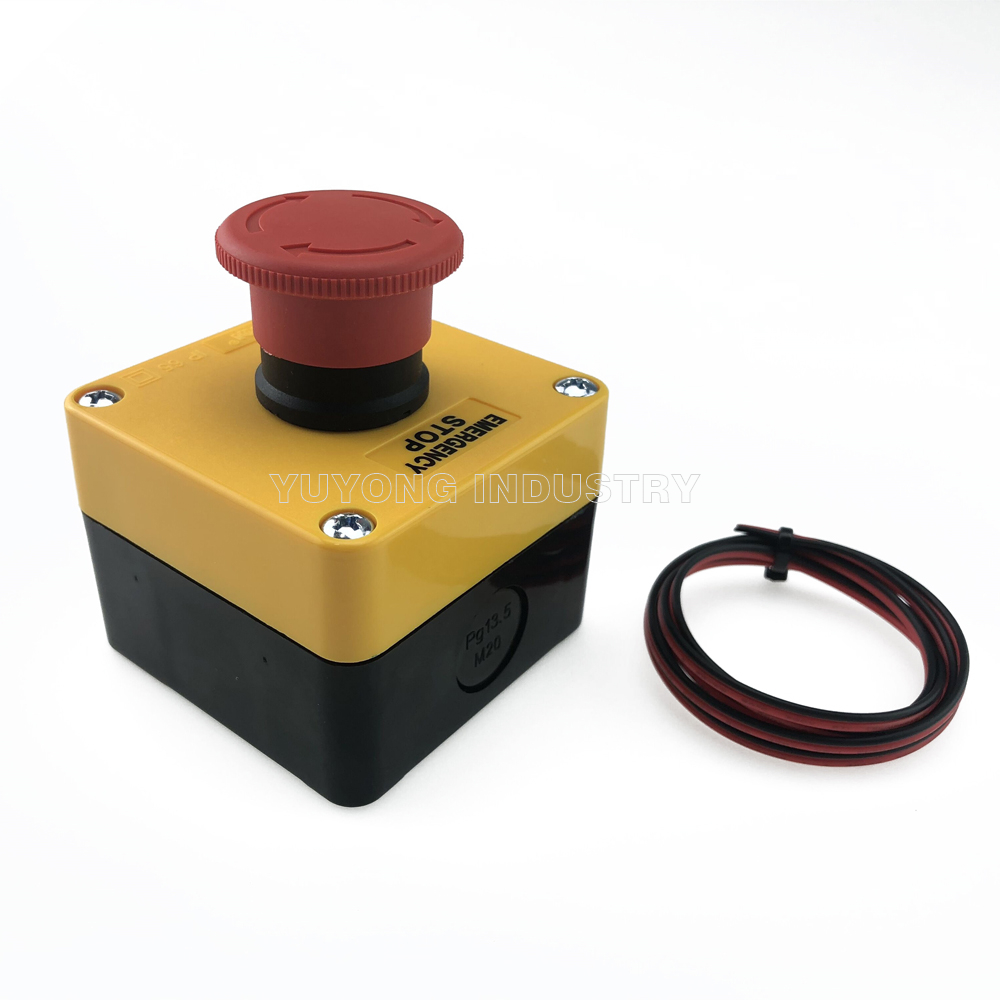 Emergency STOP Button N/C Switch with DC Power Cable Emergency STOP ...