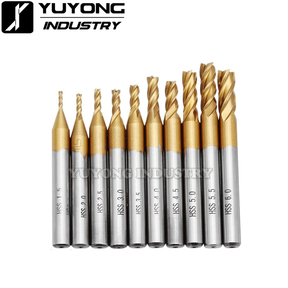 Ti Coated HSS 4 Flute 1.5-6mm End Mill - YUYONG INDUSTRY